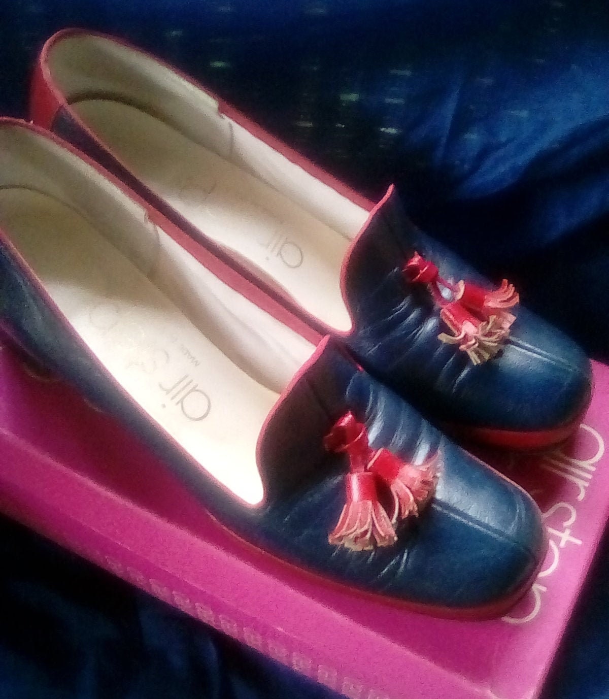 Vintage 1960's Air Step red and blue tassel shoes | Etsy
