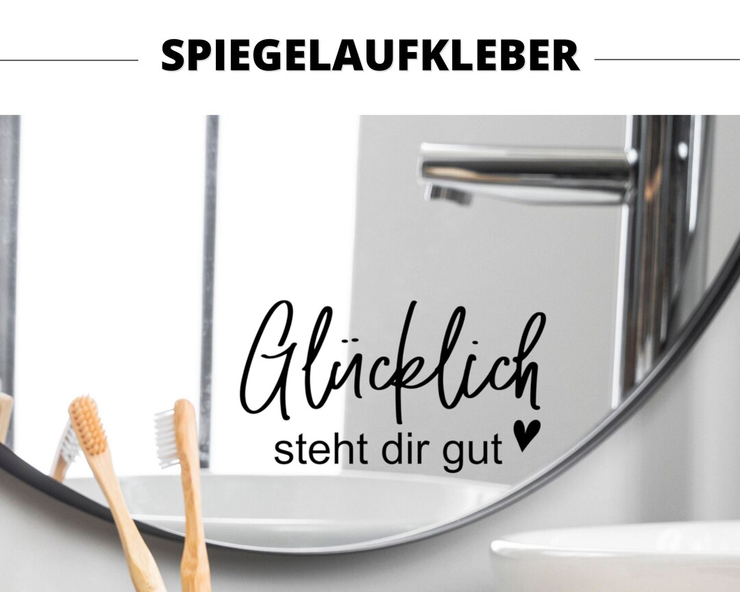 Spiegelaufkleber I Aufkleber I Sticker Glücklich Steht Dir Gut - Etsy