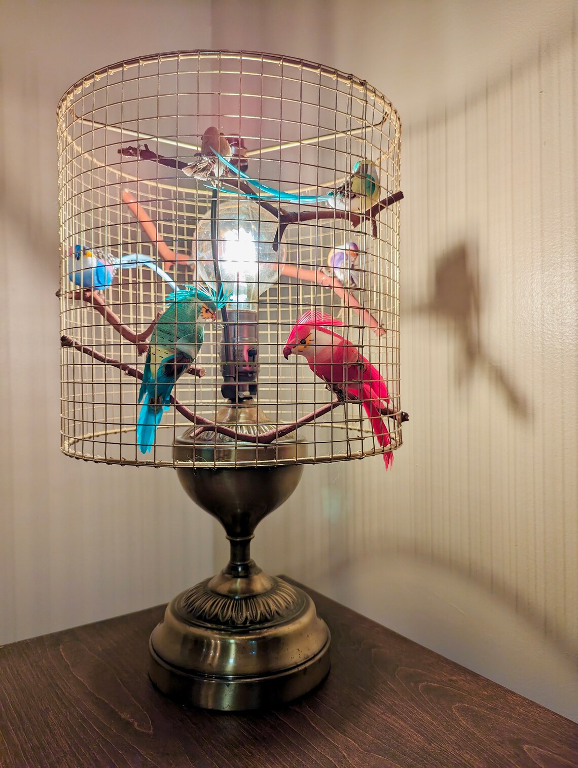 Table Bird Lamp Accent Gold Retro Light - Etsy