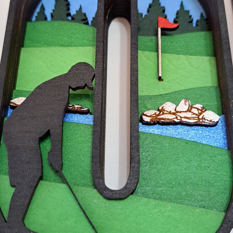 Golf Scene SVG File for Laser Cutting, Multi Layer 3d Art, Mandala ...