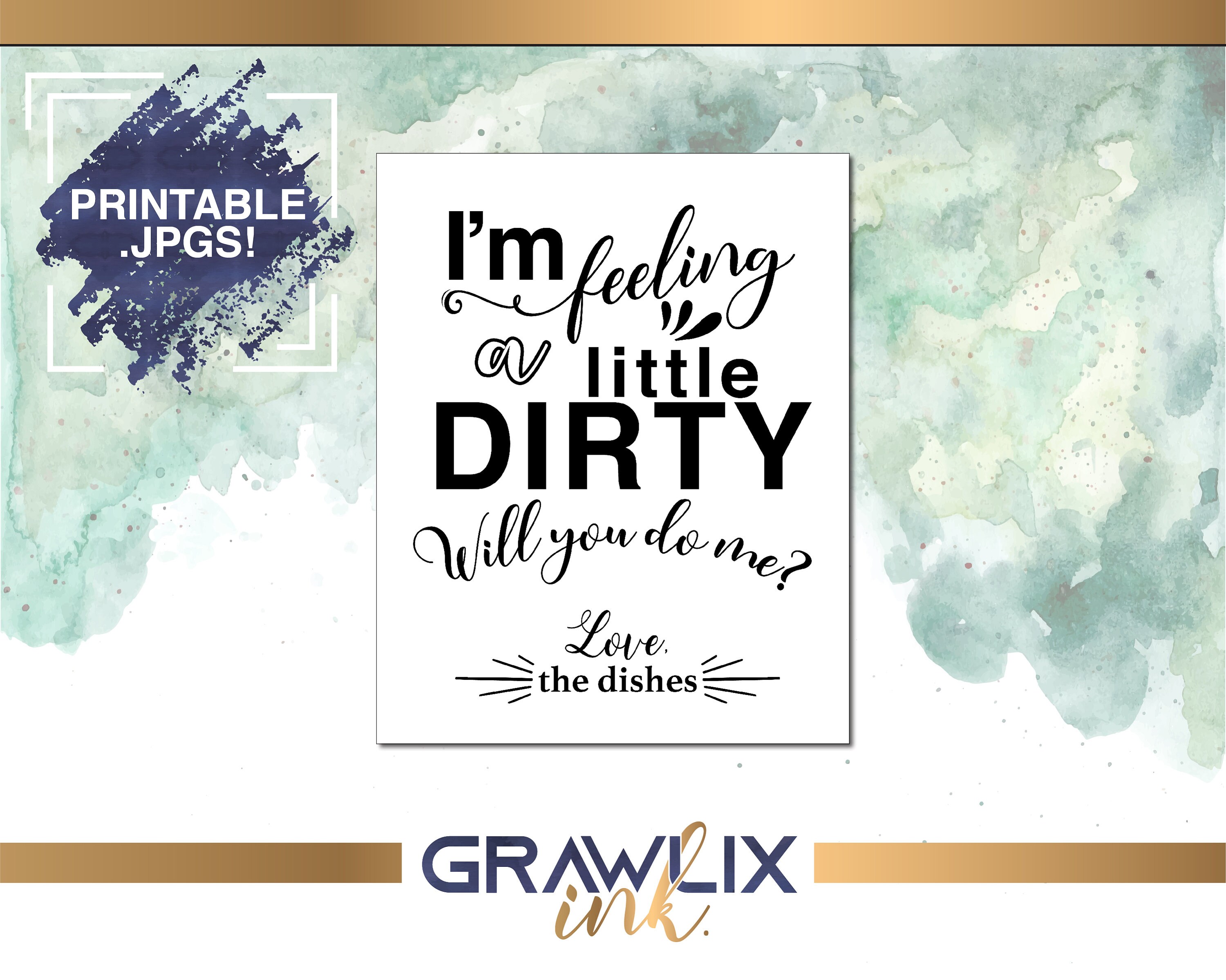 I'm Feeling, Dirty Dishes, Funny Kitchen Sign, Digital Download ...