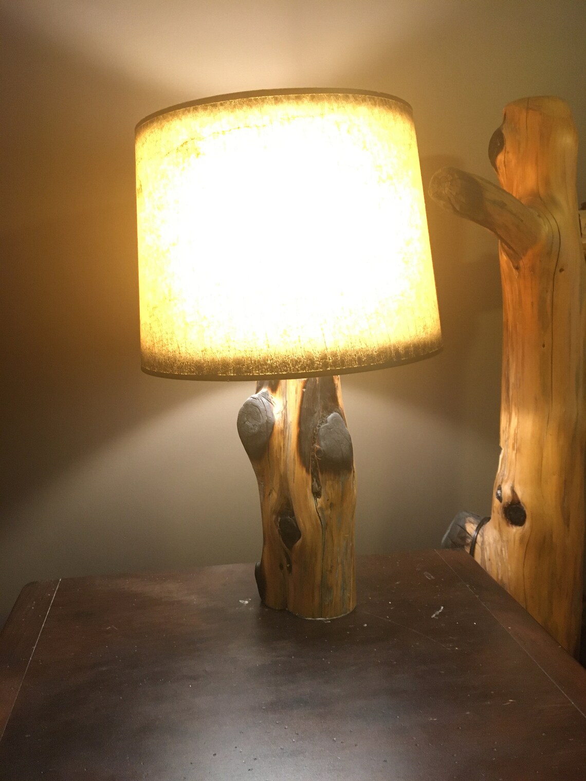 Log Table Lamp - Etsy