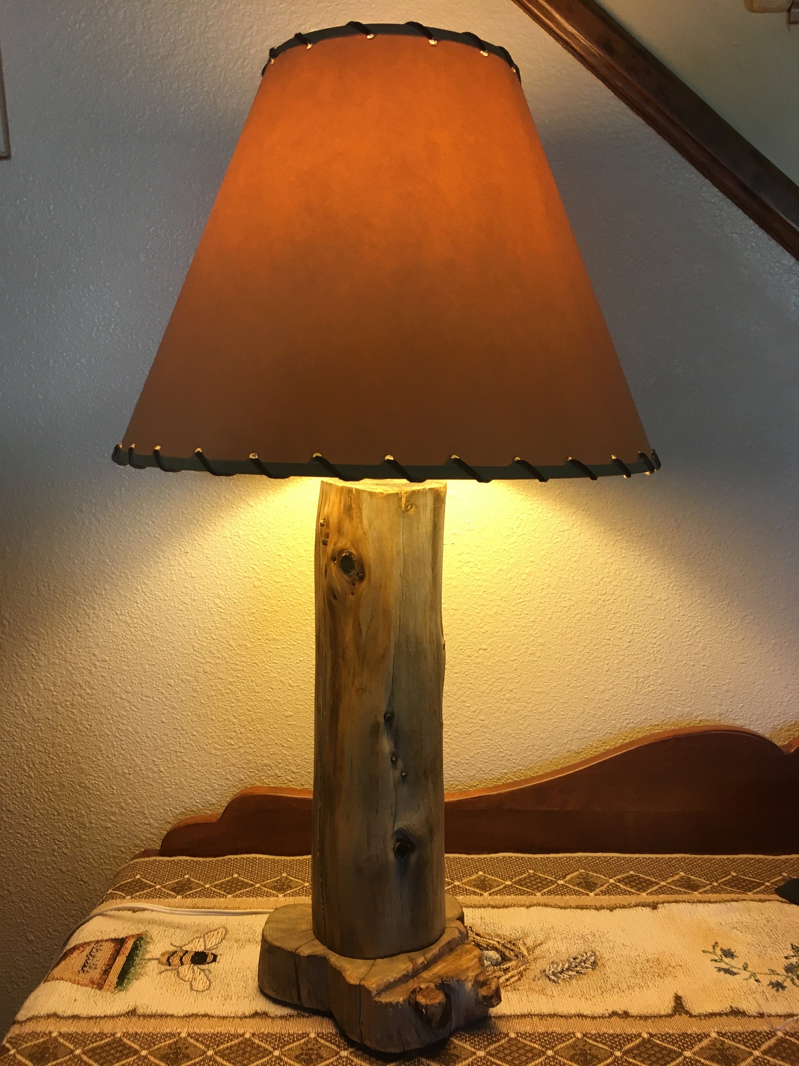 Log Table Lamp - Etsy