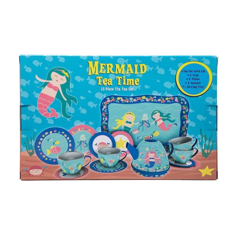 Mermaid Tin Tea Set - Etsy
