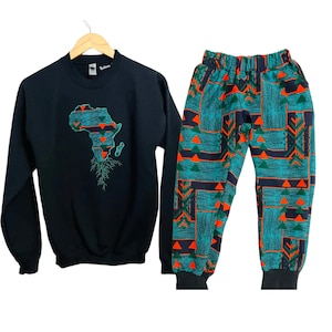 African Sweatshirt and Pants Outfit, African Map Sweatshirt and African ...