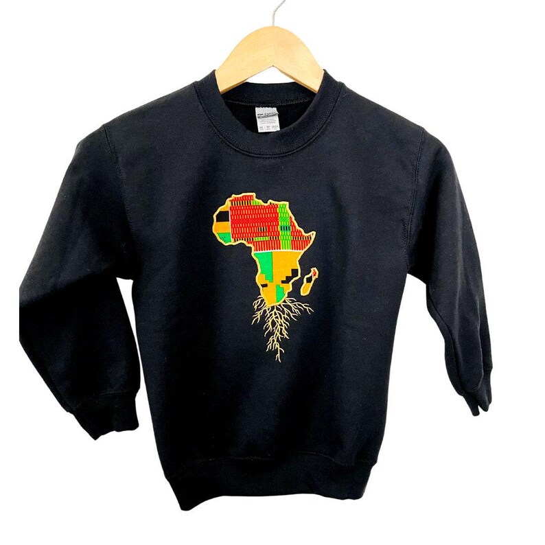 Kids African Ankara Outfit, Map Sweatshirt & Pants - Etsy