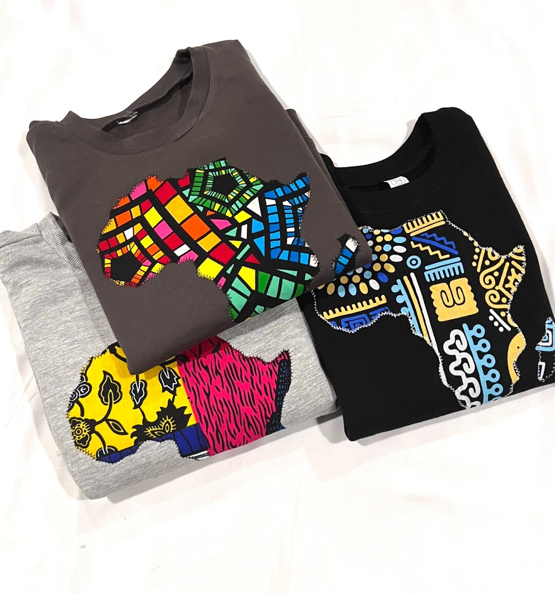 Sweatshirt With African Map and Ankara Fabric for Kids and Adults - Etsy