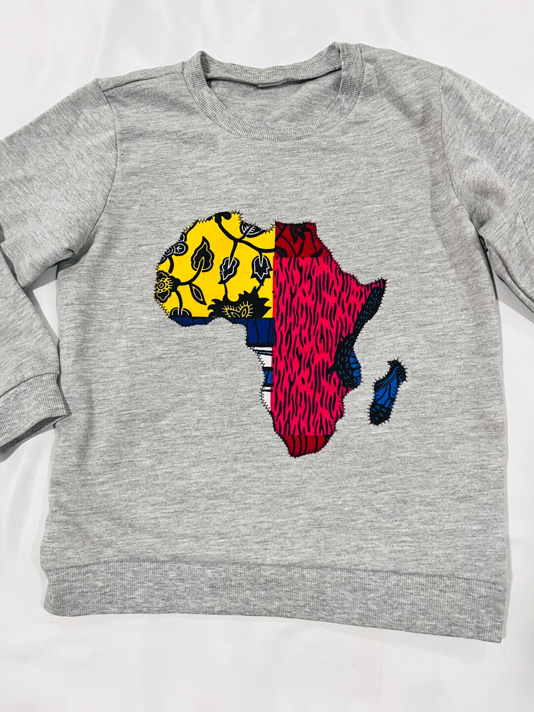 Sweatshirt With African Map and Ankara Fabric, Kids African Sweatshirt ...