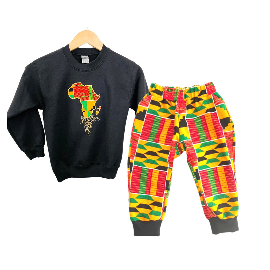 African Sweatshirt and Pants Outfit, African Map Sweatshirt and African ...