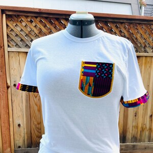 Adult African Print Pocket T-shirt, Unisex Ankara T-shirt - Etsy