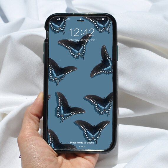 Real Blue Butterfly Iphone Wallpaper | Etsy