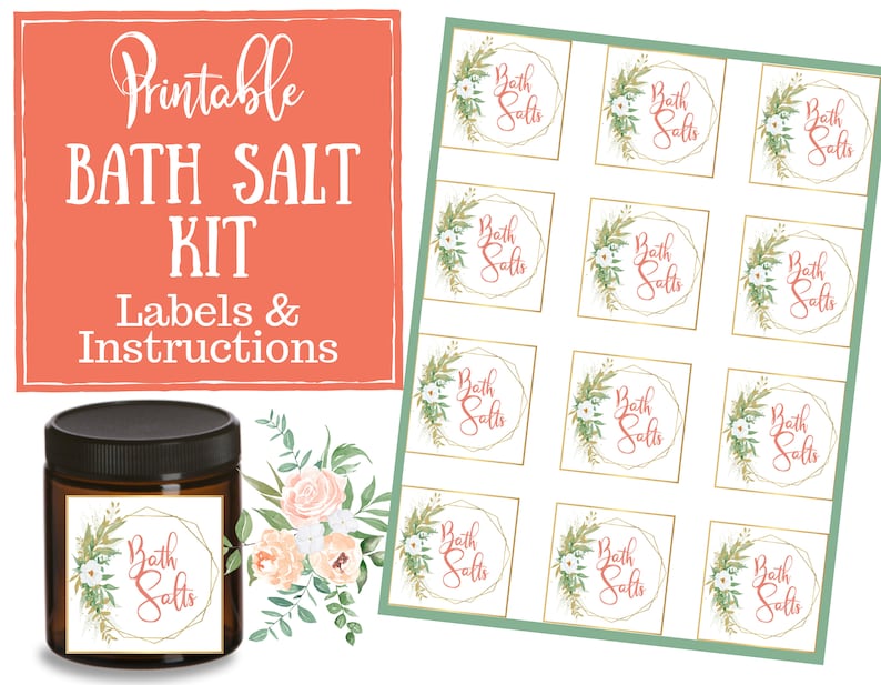 Bath Salt Labels & Instructions - Labels for Handmade Items, Young ...