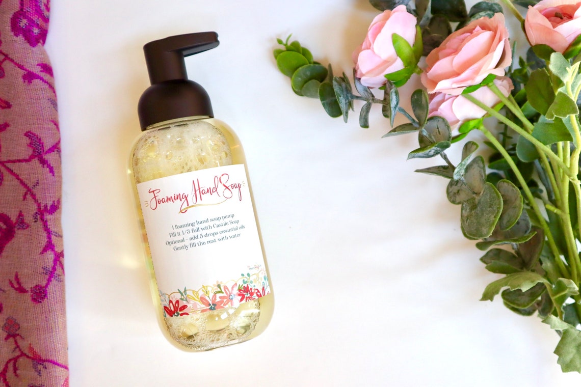 Foaming Hand Soap Vinyl Sticker Bottle Label - Cleaning Label ...