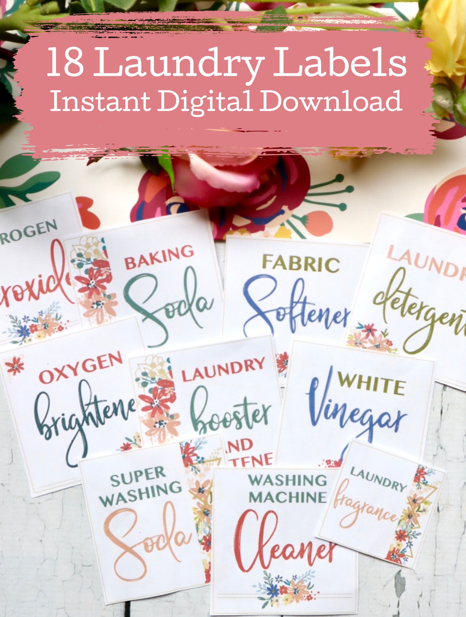 Natural Laundry Labels - Printable Laundry Labels, Labels for Homemade ...