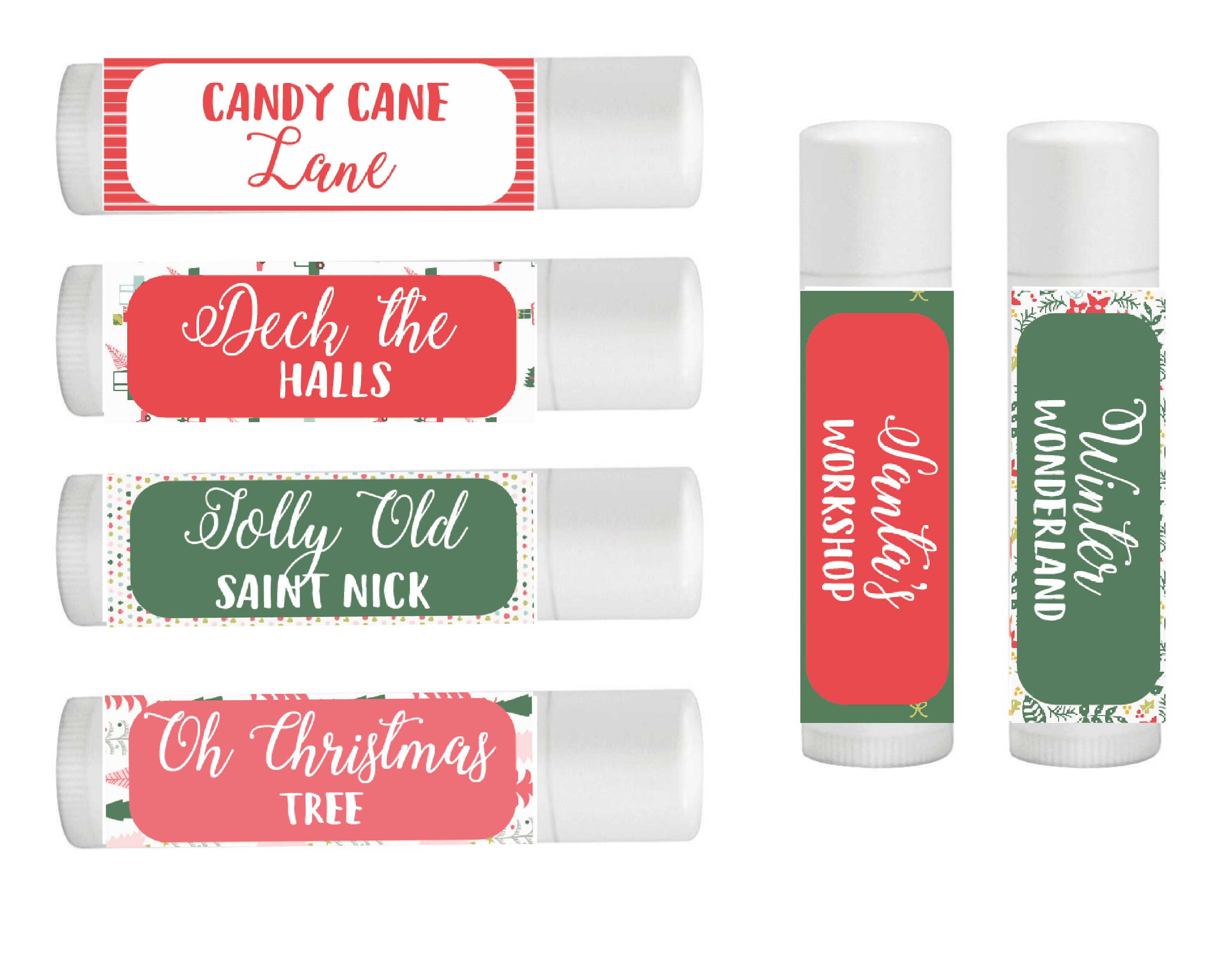 Holiday Lip Balm Printable Labels - Essential Oil Labels, Labels for ...
