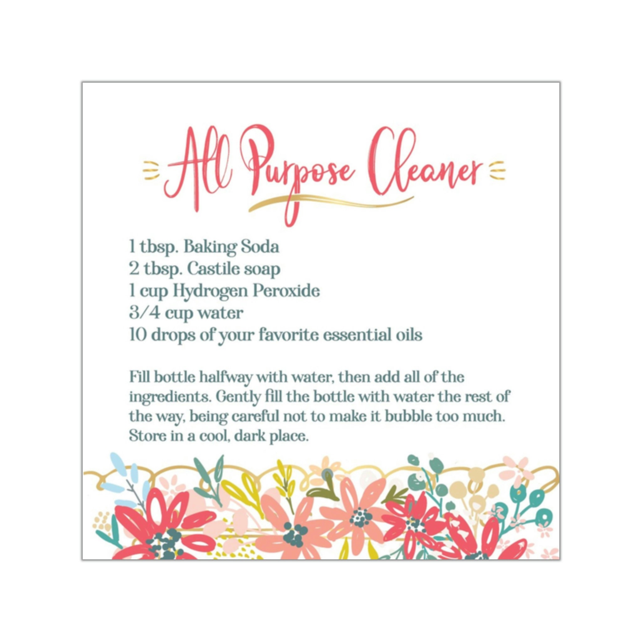 All Purpose Cleaner Vinyl Sticker Bottle Label - Cleaning Label ...