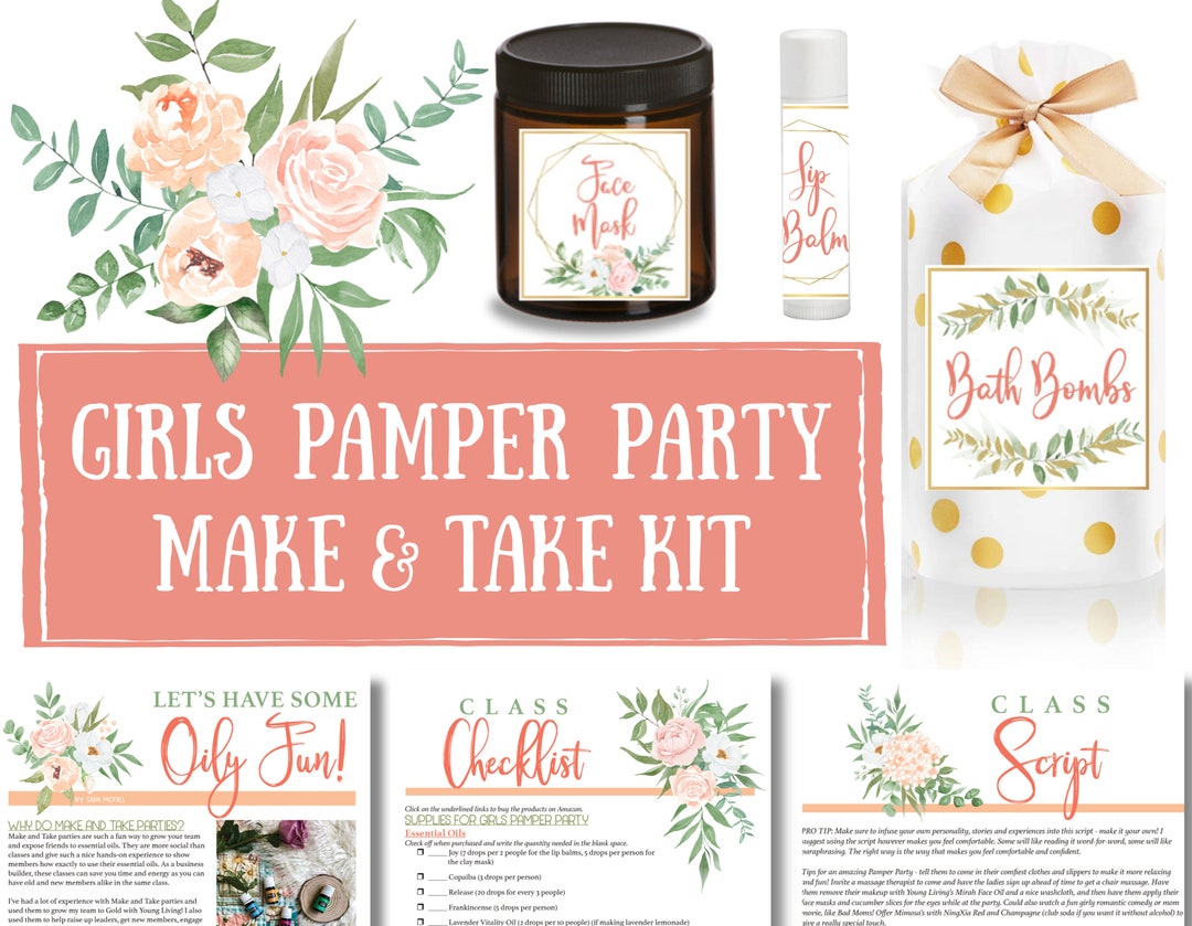 Girls Pamper Party Make and Take Kit - Essential Oil Roller Labels ...