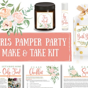 Girls Pamper Party Make and Take Kit - Essential Oil Roller Labels ...