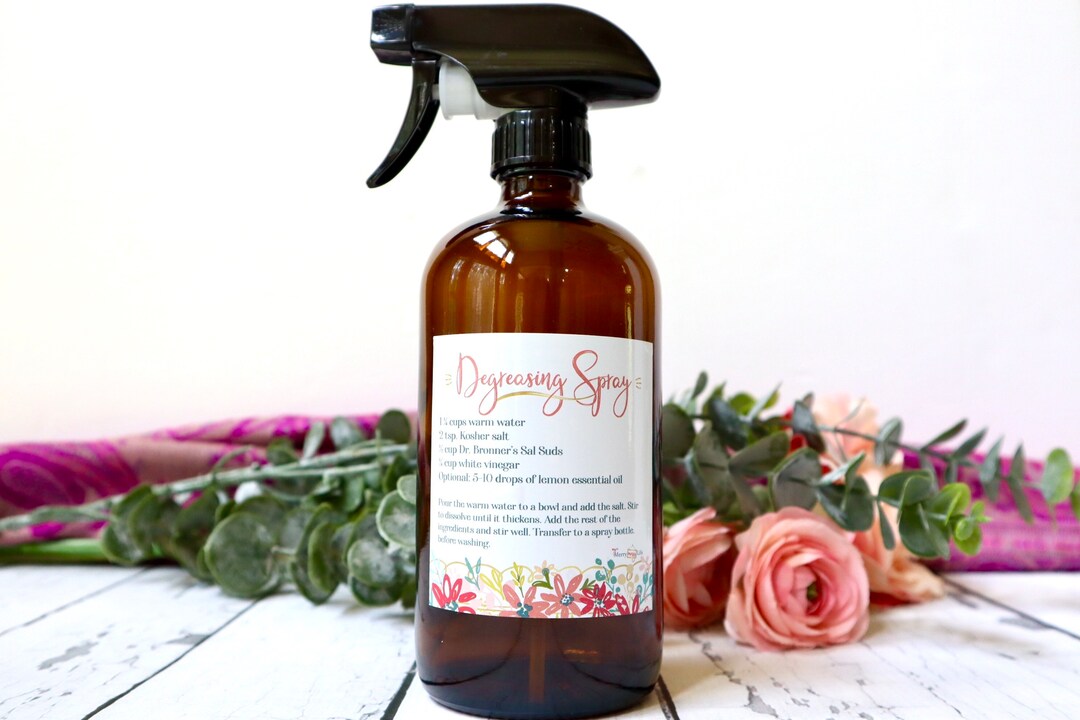 Natural Degreasing Spray Vinyl Recipe Sticker Bottle Label - Cleaning ...