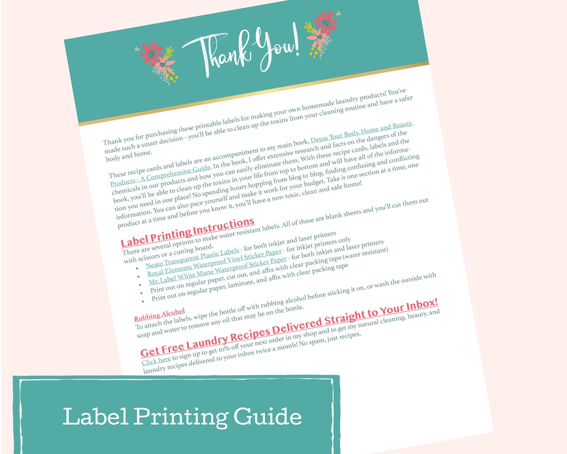 88 Printable Labels Bundle for DIY Natural Home Cleaning - Etsy