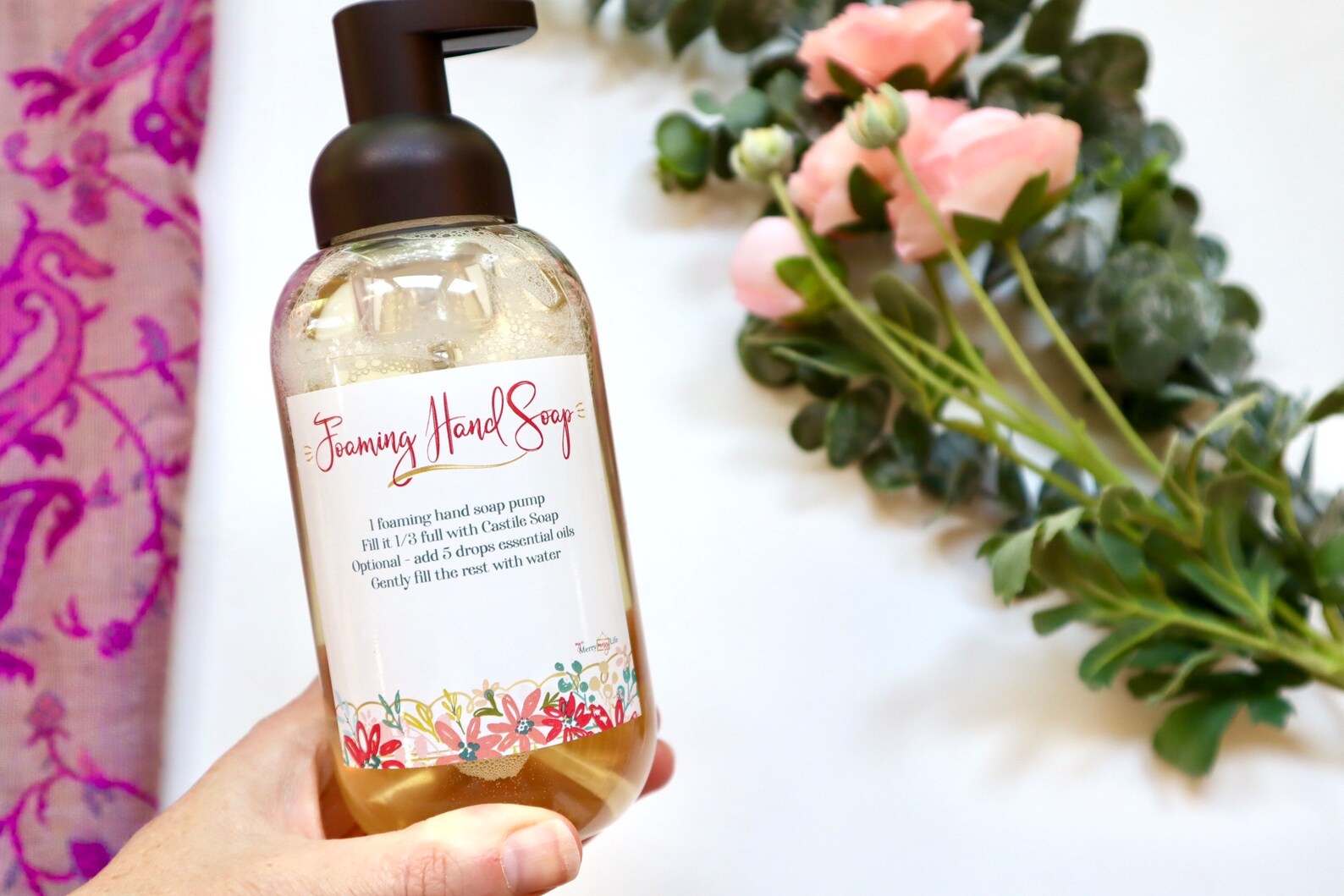 Foaming Hand Soap Vinyl Sticker Bottle Label - Cleaning Label ...