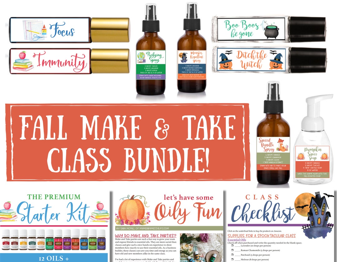 Fall Make and Take Kit Class Bundle, Essential Oil Roller Labels ...