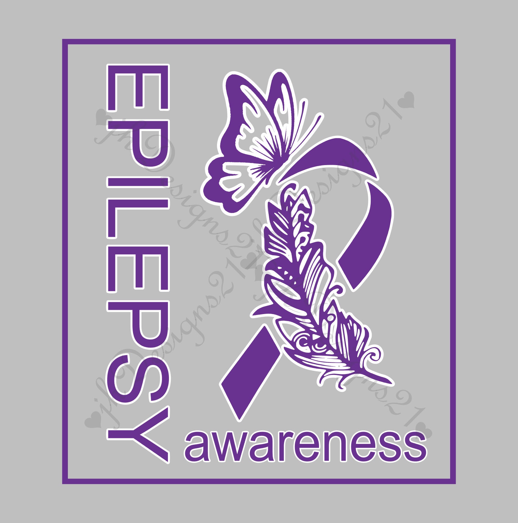 Epilepsy Ribbon Butterfly