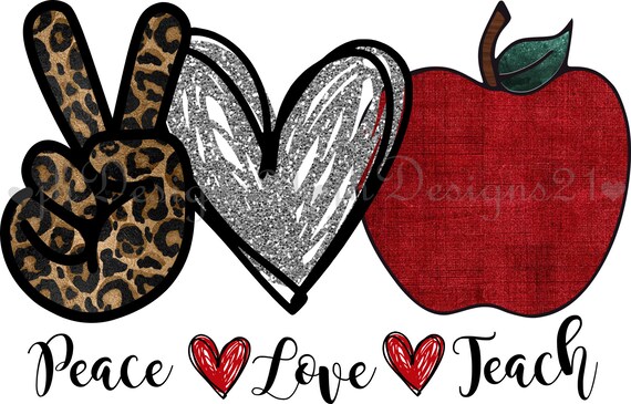 Peace Love Teach - Etsy