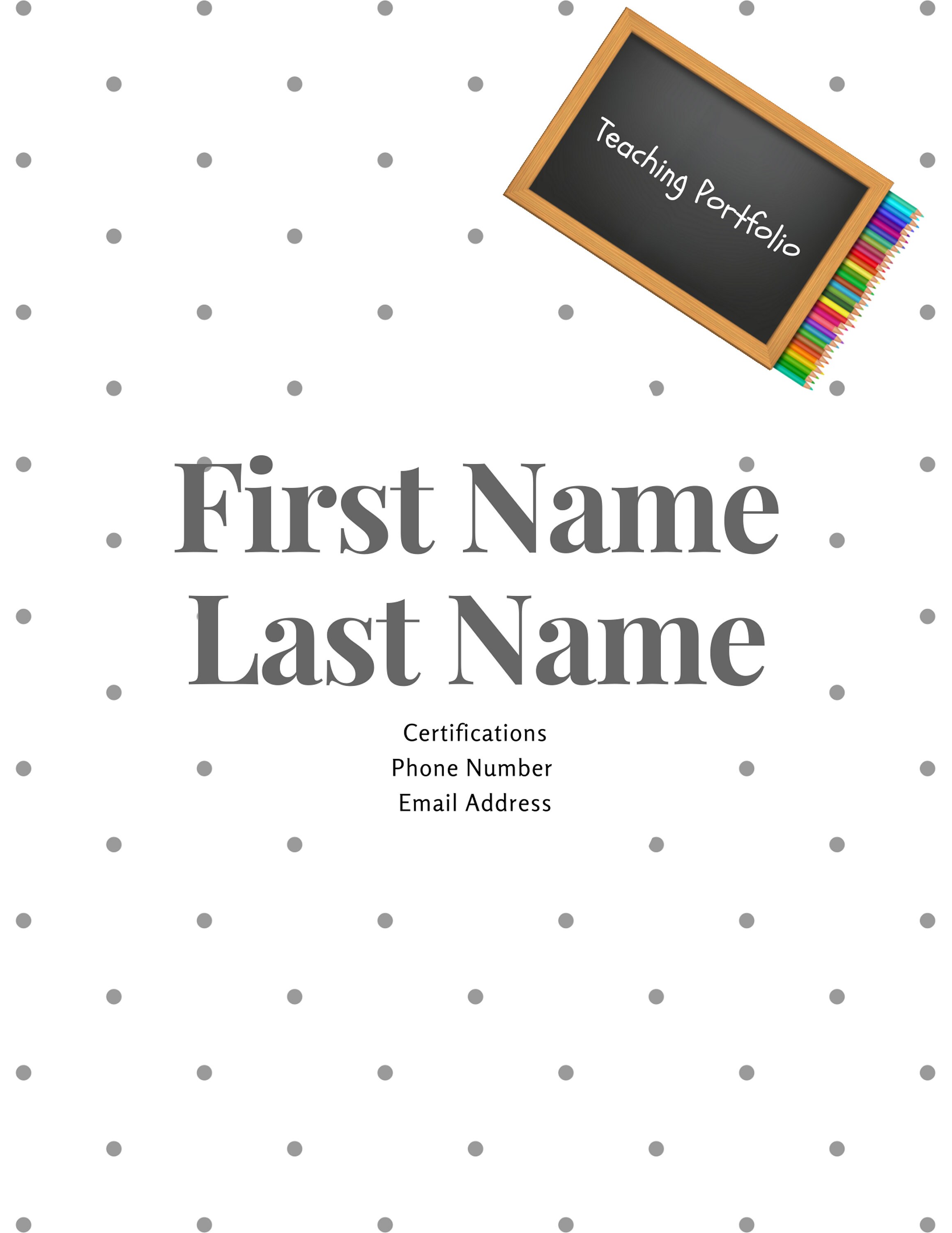 Education Portfolio Cover Page Template