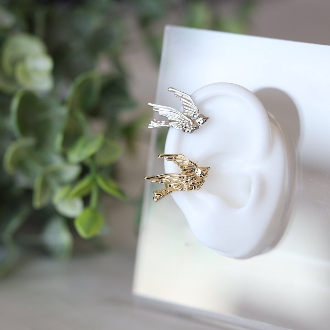 Bird Ear Cuff, Humming Bird Ear Cuff, Courage Earring, Animal Earring ...