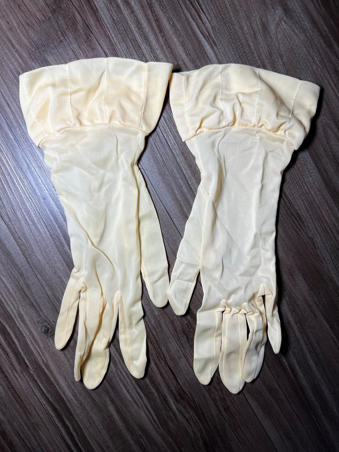 Vintage Sheer Pale Yellow Gauntlet Style Gloves - Etsy