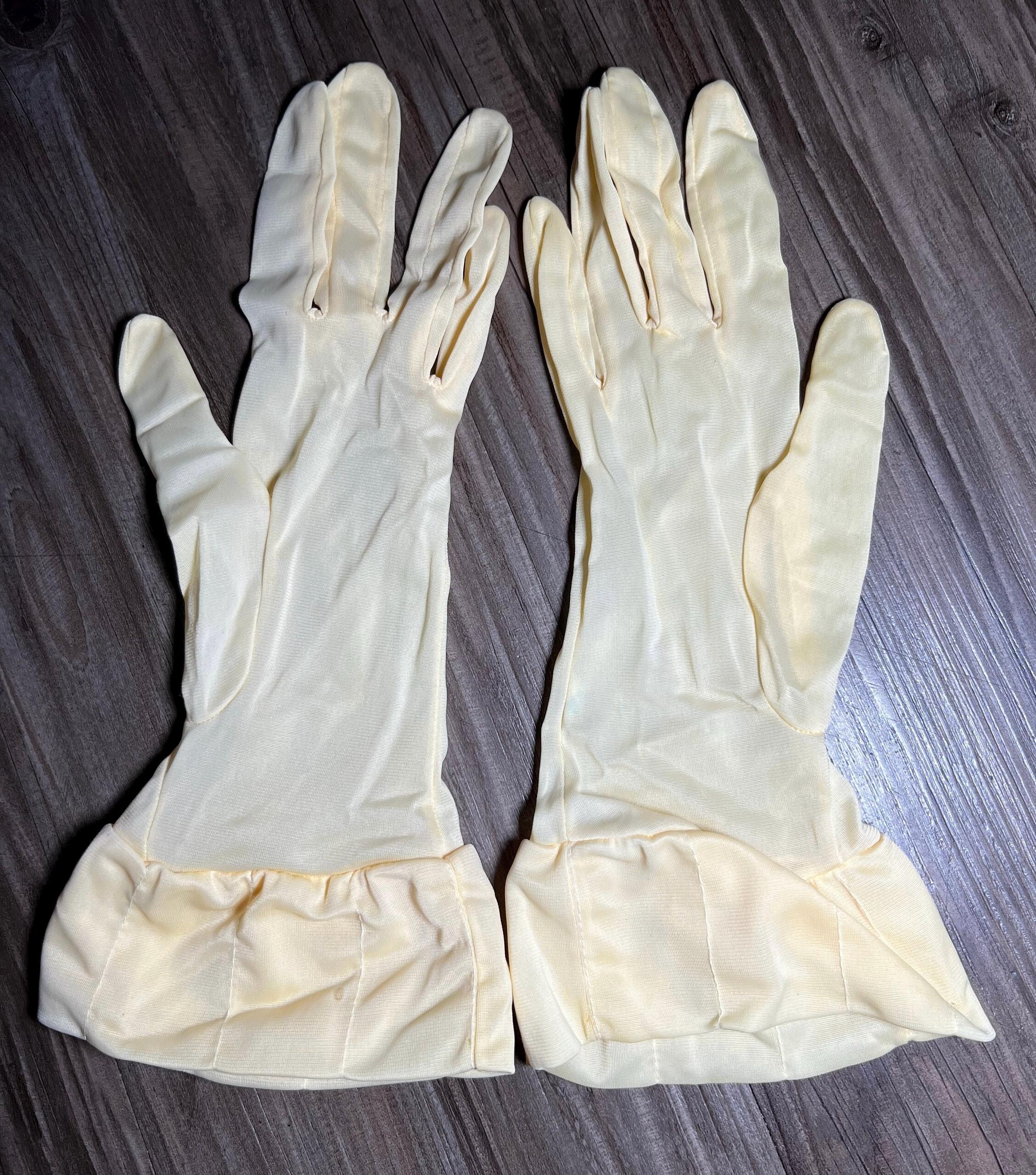 Vintage Sheer Pale Yellow Gauntlet Style Gloves - Etsy
