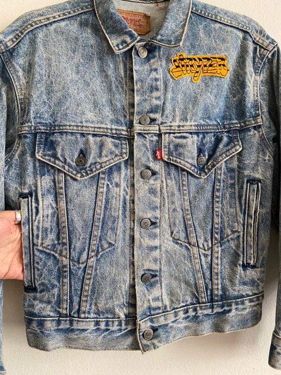 Vintage Levi's 4 Pocket Custom Stryper Patch Denim Je… - Gem