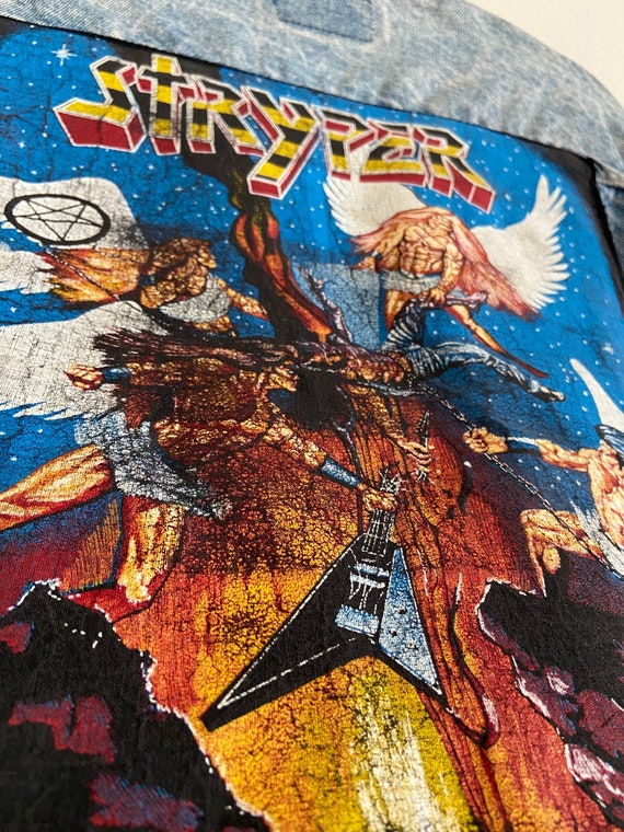 Vintage Levi's 4 Pocket Custom Stryper Patch Denim Je… - Gem