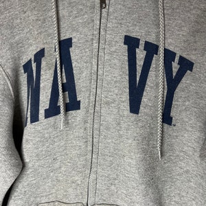 Vintage NAVY Zip up Hoodie Sweatshirt - Etsy