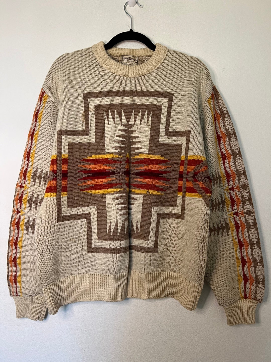 Vintage 1970's Pendleton Western Wear Pullover Knit Long Sleeve ...