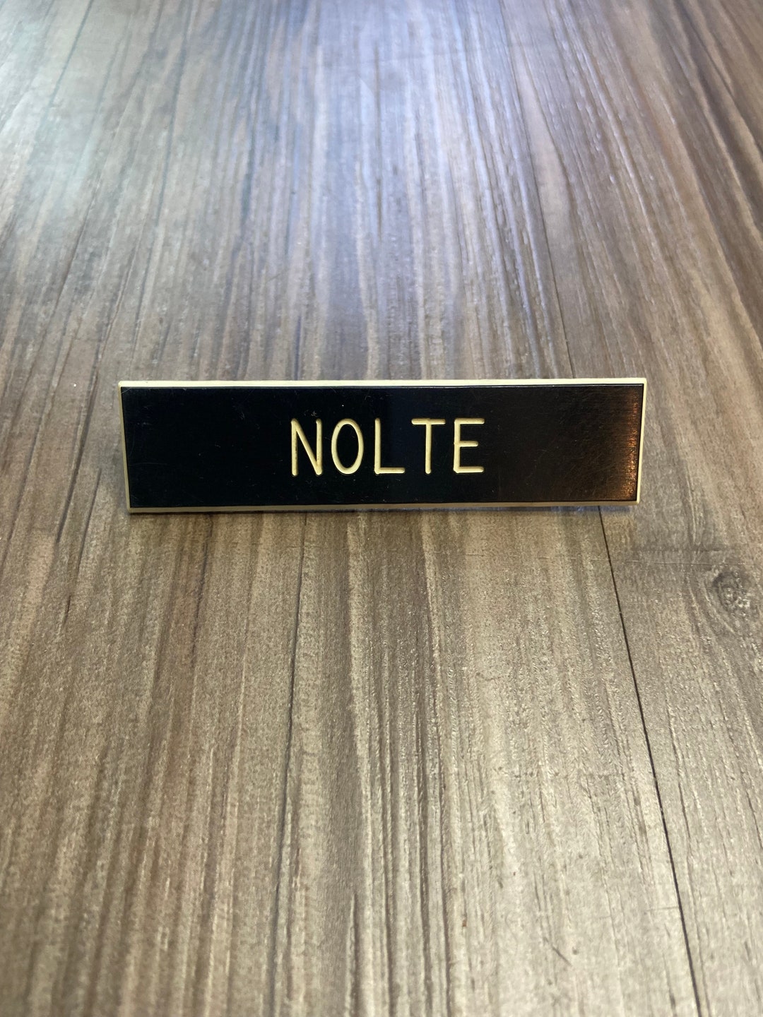 Vintage "nolte" Name Plate Pin Back Badge - Etsy