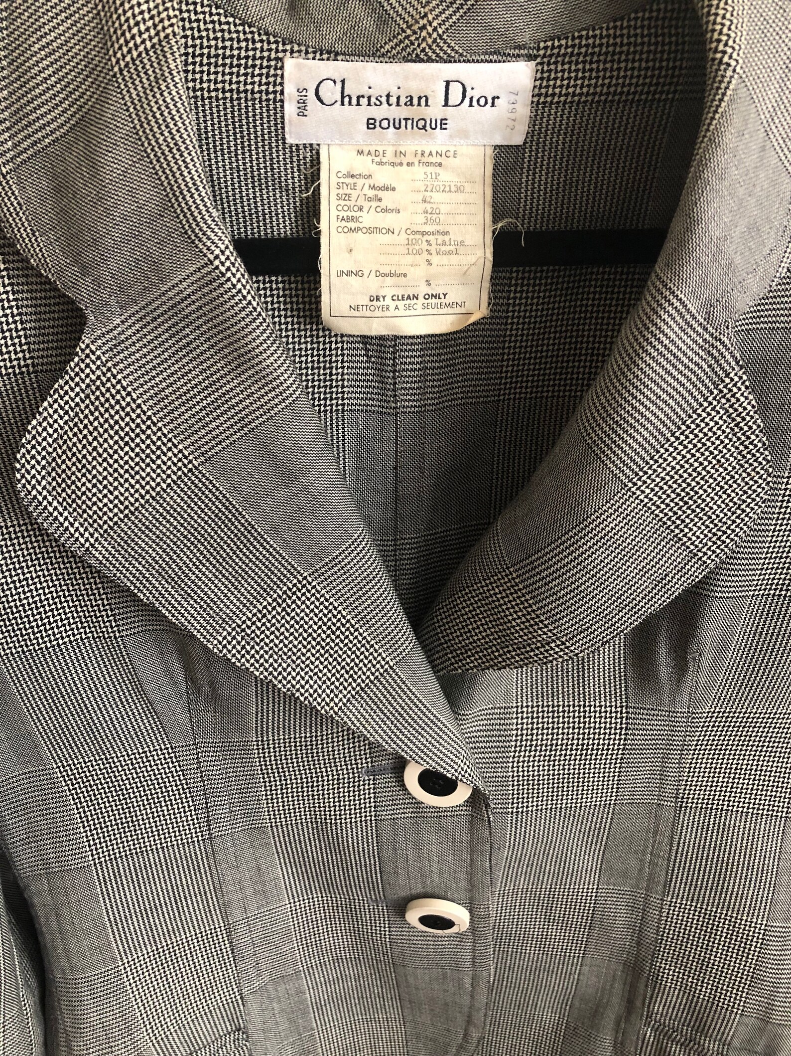 Vintage 1940's CHRISTIAN DIOR Plaid Suit Jacket W. Bakelite Buttons - Etsy