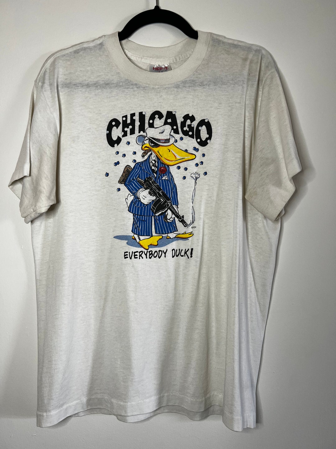 Vintage 1980's Chicago "everybody Duck!" Mobster Graphic T-shirt - Etsy