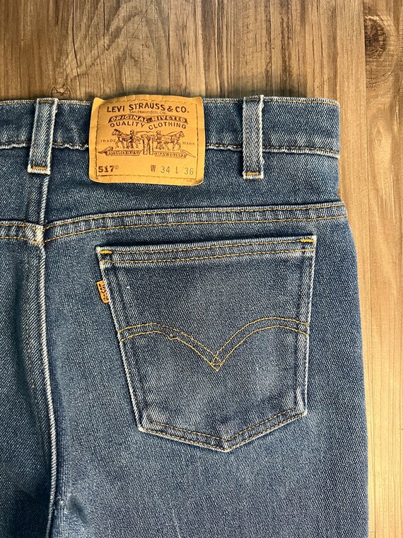 Vintage 517 Levi's Light Faded Denim Orange Tab Blue … - Gem