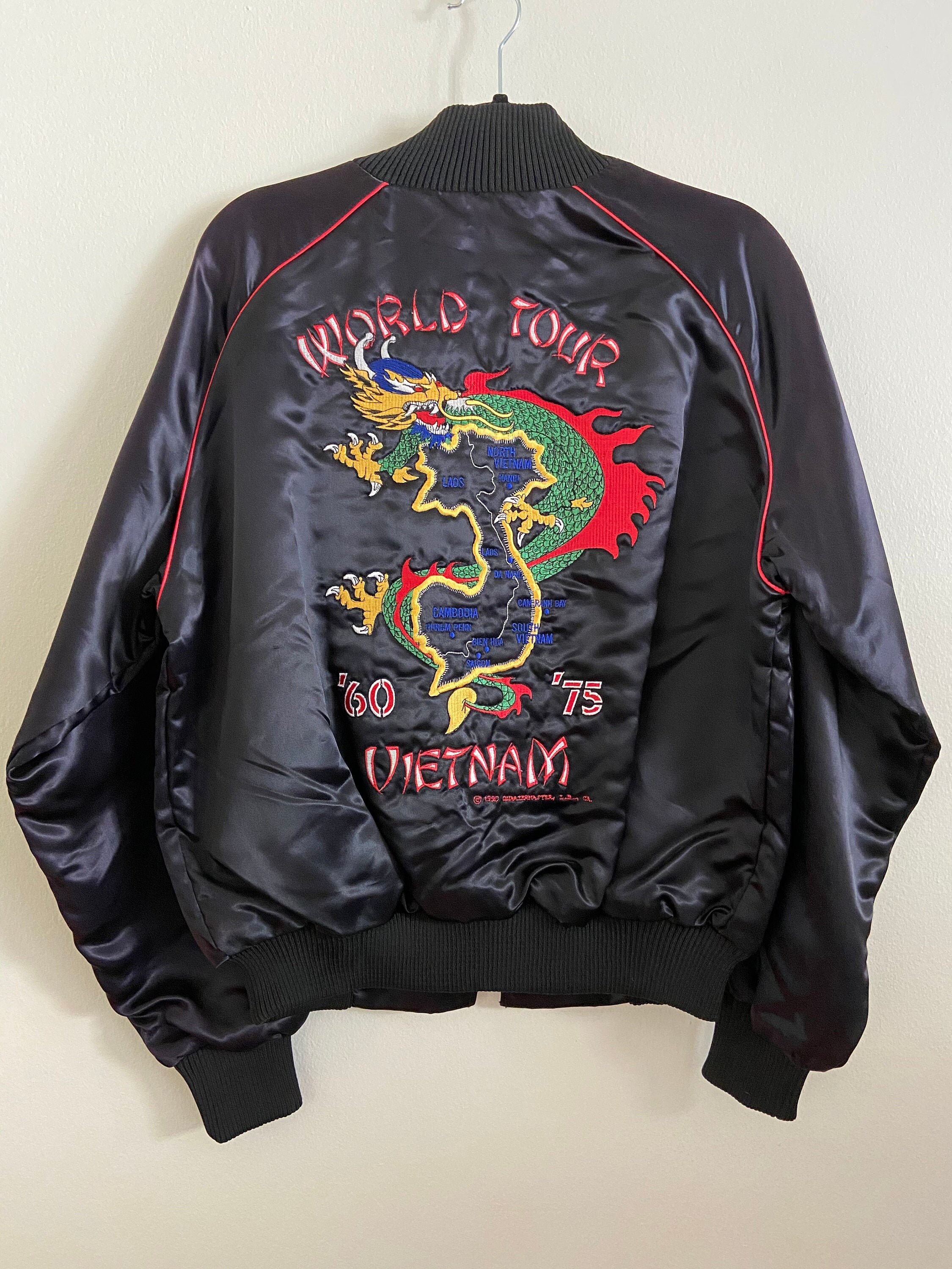 Vintage 1990's Vietnam Dragon Embroidered '60-'75 World Tour Vintage 1990's Vietnam Dragon Embroidered '60-'75 World Tour