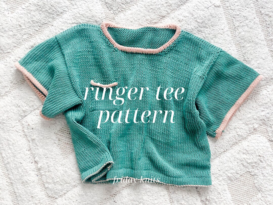 Ringer Tee Knitting Pattern Summer Knits T-shirt Knitted Top Pattern ...