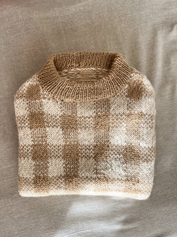 Gingham Jumper Sweater Knitting Pattern Colourwork Knit Gingham Jumper Sweater Knitting Pattern Colourwork Knit