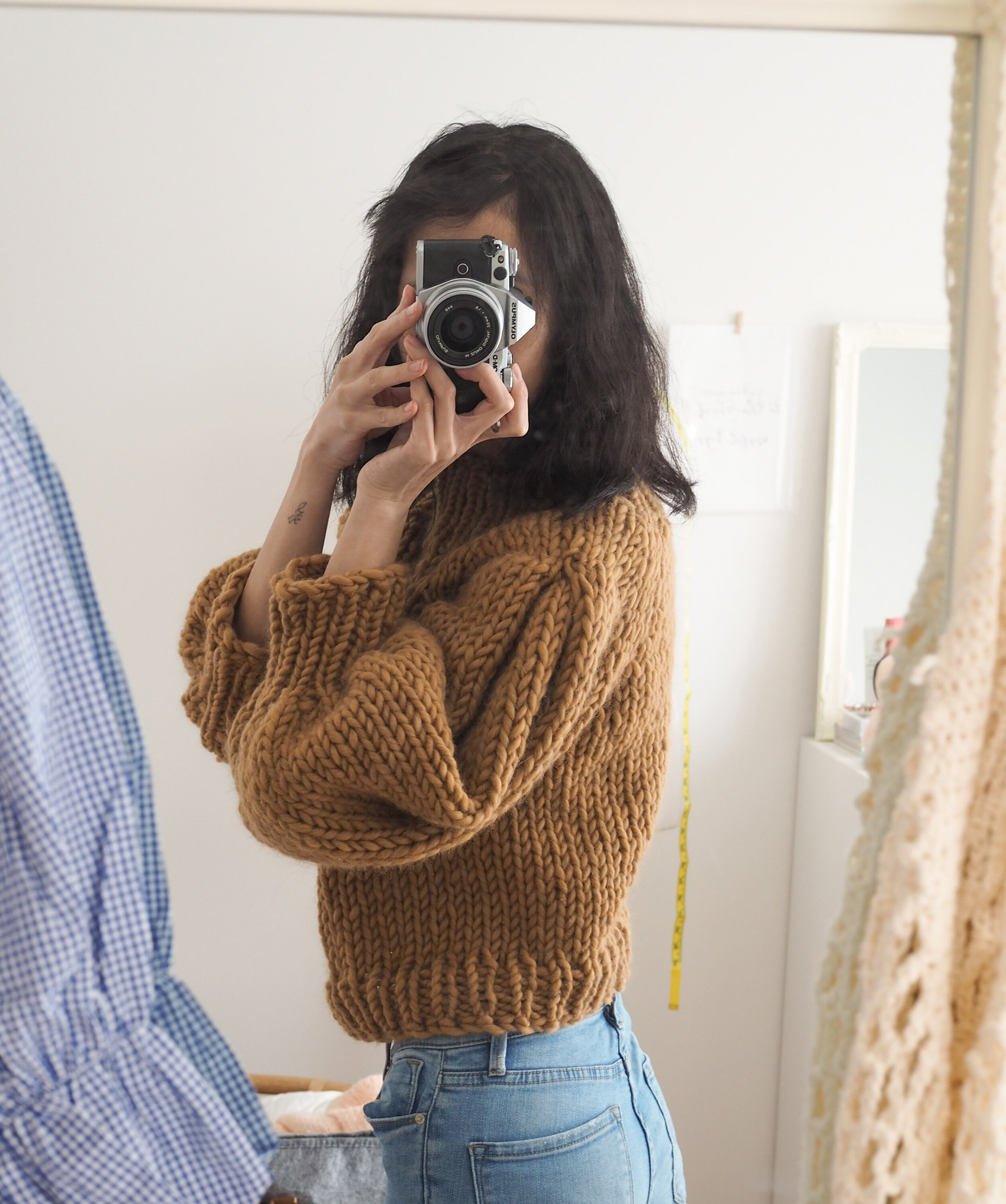 Chunky Sweater with Oversized Sleeves Pleat Detail Sleeves | Etsy