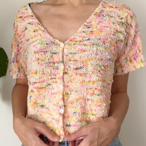 Boxy V Neck Knitting Pattern Top Down Knitting Summer Knit Top Pattern ...