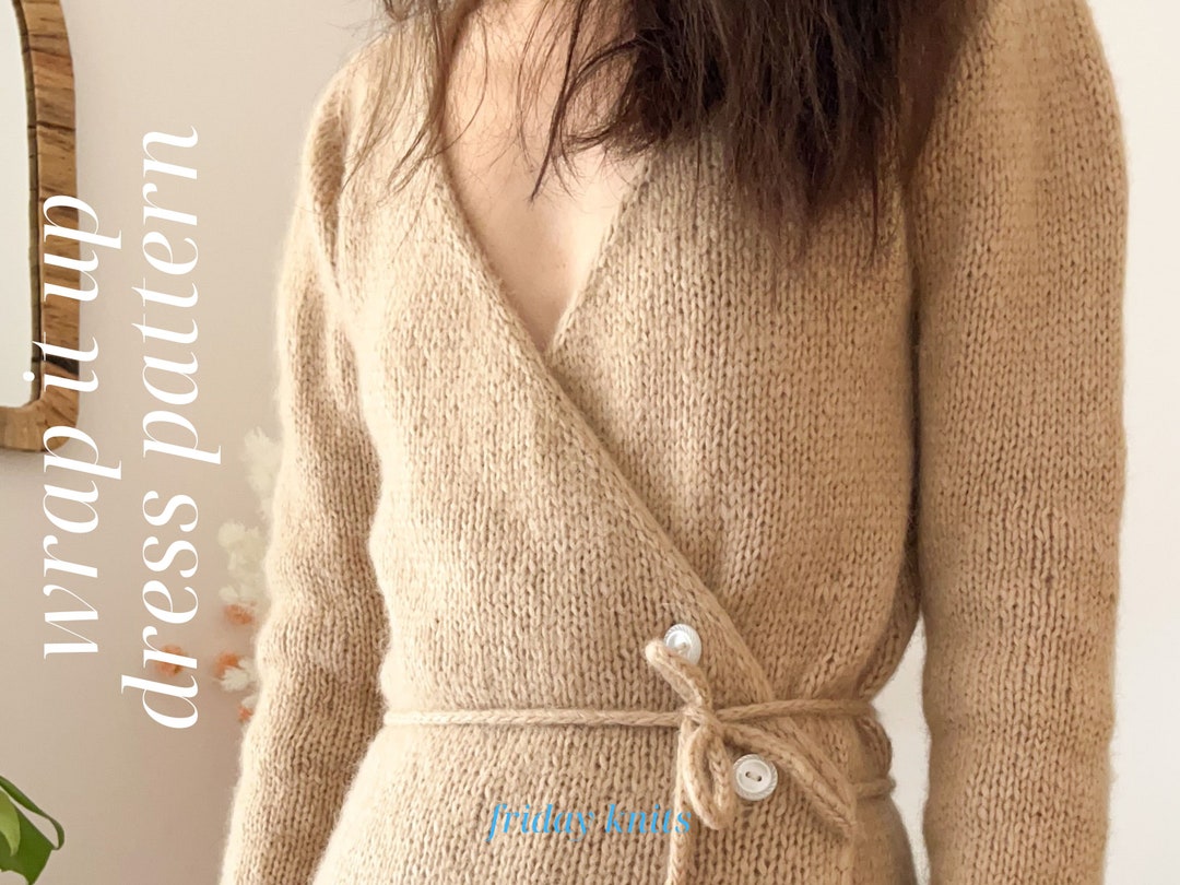 Wrap It up Dress Knitting Pattern Parisian Style Winter Dress Long ...
