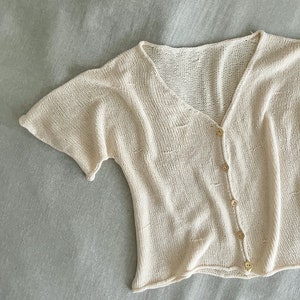 Boxy V Neck Knitting Pattern Top Down Knitting Summer Knit Top Pattern ...