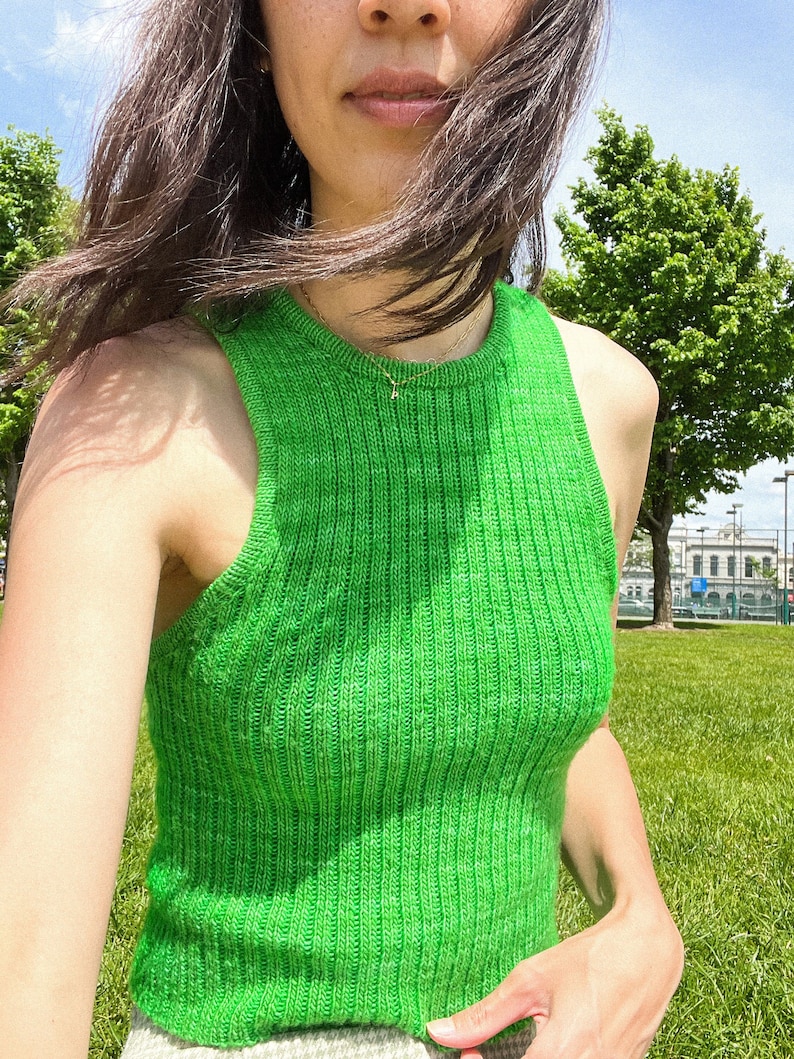 The Lost Tank Knitting Pattern Summer Top Knit Rib Tank Top Knit ...