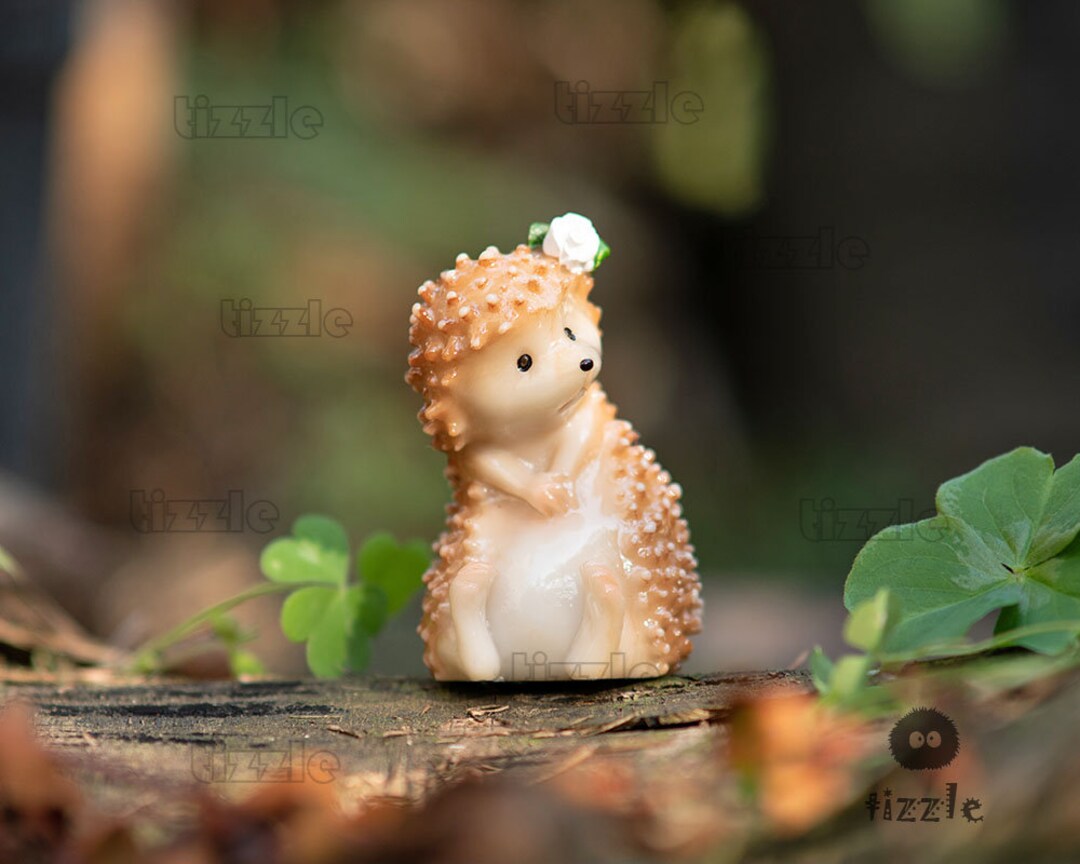 Miniature Fairy Small Hedgehog With Flower Animal Figurines Fairy ...