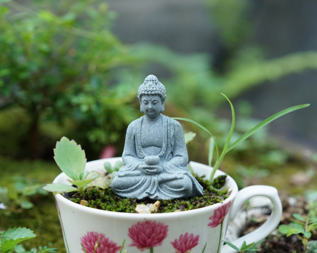 Miniature Fairy Small Buddha Sit in Meditation Fairy Garden Supplies ...
